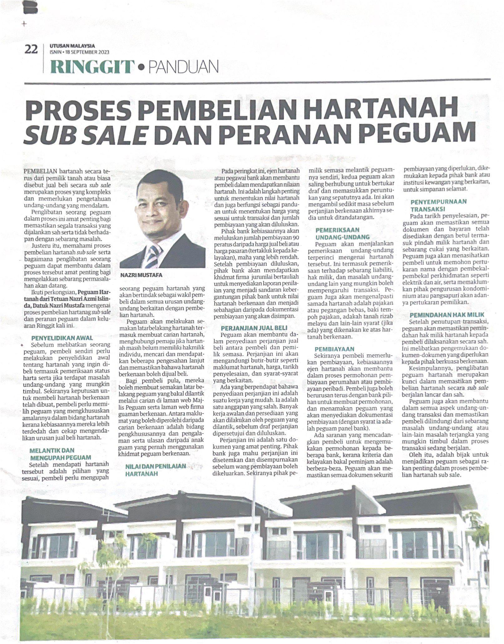 Proses Pembelian Hartanah Subsale dan Peranan Peguam - NAILAW